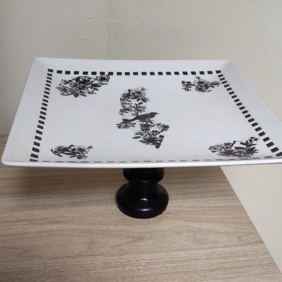 Hand Crafted | Dining | Hand Crafted Black And White Square Cake Stand ...